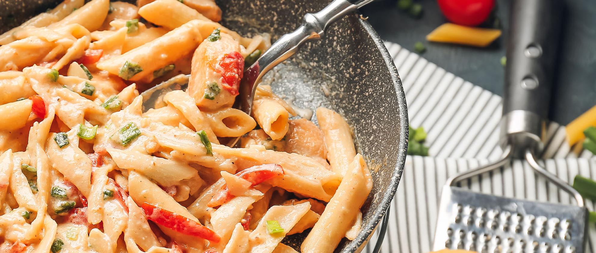 Pasta met kip, courgette en Boursin | Alvo Pasta met kip, courgette en Boursin | Alvo